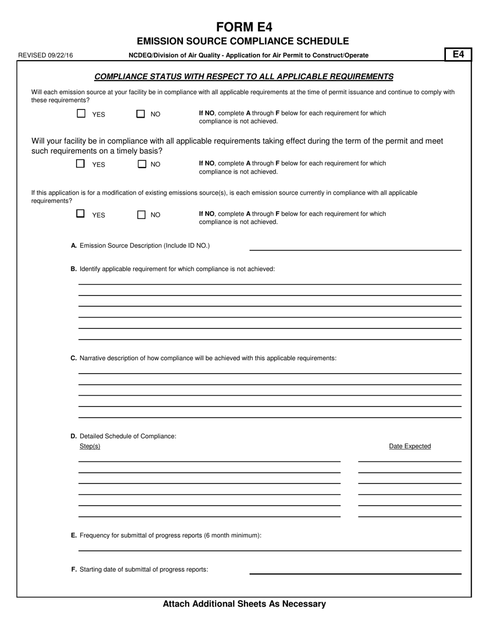Form E4 - Fill Out, Sign Online and Download Fillable PDF, North Carolina | Templateroller