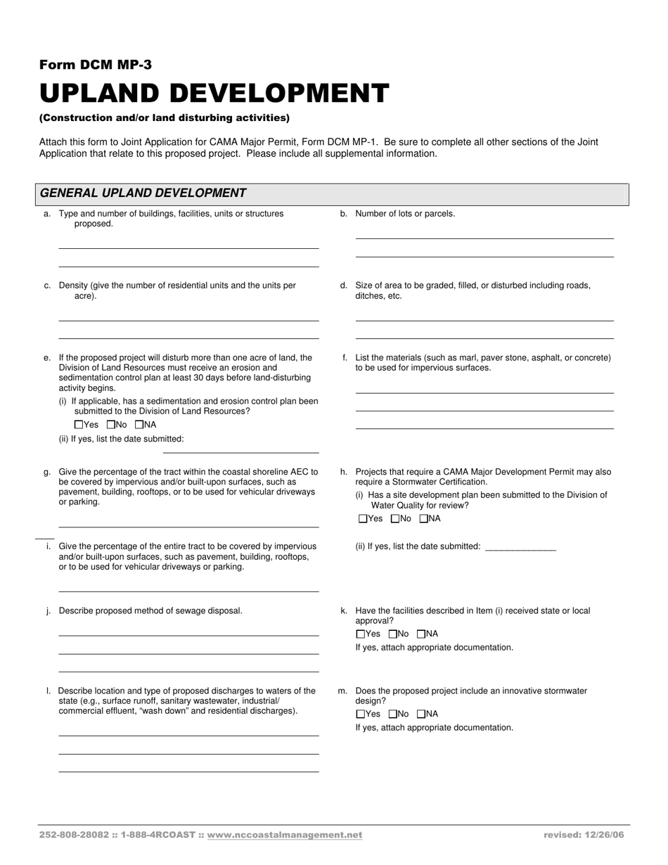 Form DCM MP-3 - Fill Out, Sign Online and Download Printable PDF, North ...