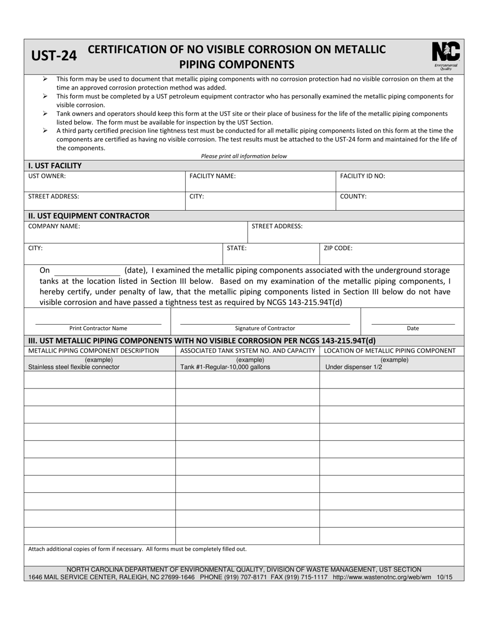 Form UST-24 - Fill Out, Sign Online and Download Fillable PDF, North ...