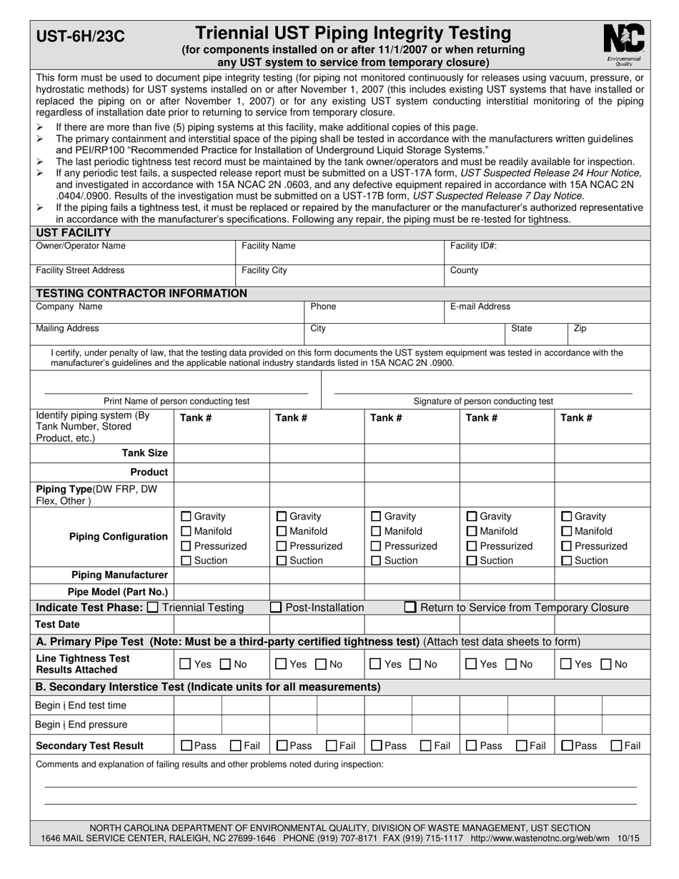 Form UST-6H/23C - Fill Out, Sign Online and Download Fillable PDF ...