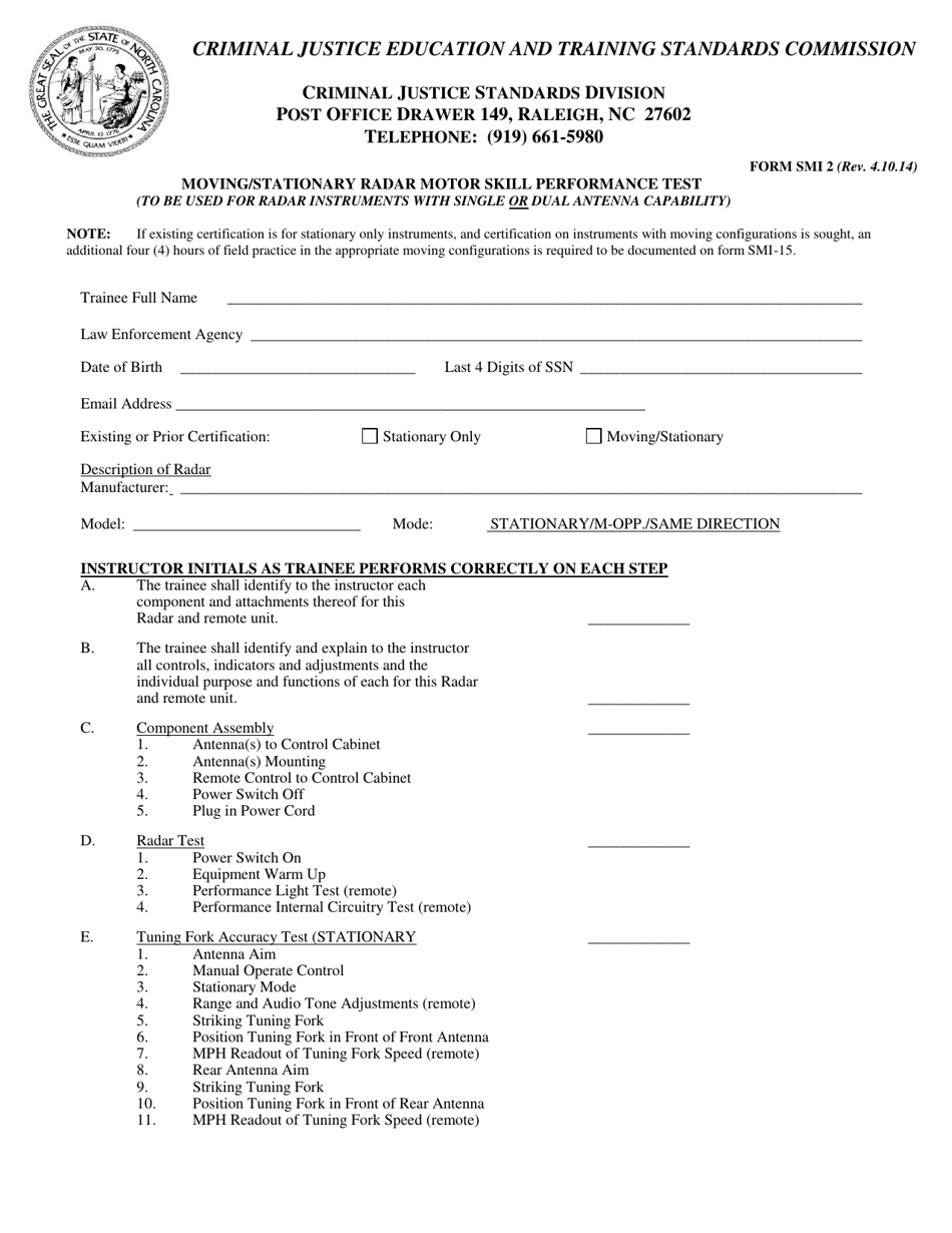 Form SMI-2 - Fill Out, Sign Online and Download Fillable PDF, North ...