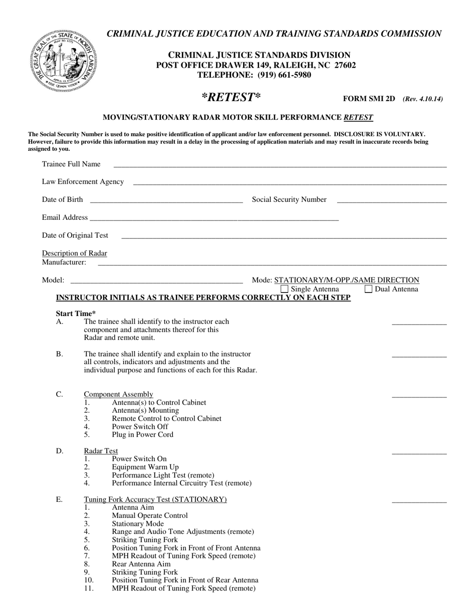 Form SMI2D - Fill Out, Sign Online and Download Fillable PDF, North ...