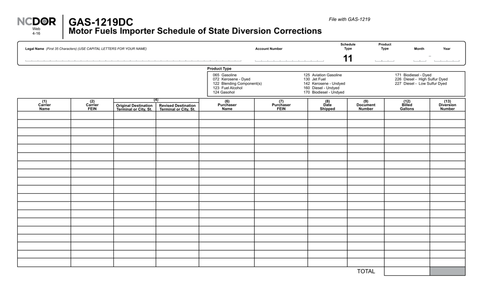 Form GAS-1219DC - Fill Out, Sign Online and Download Printable PDF ...