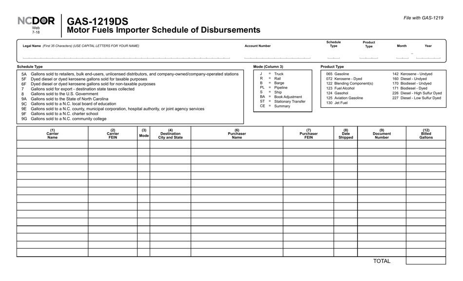 Form GAS-1219DS - Fill Out, Sign Online and Download Printable PDF ...