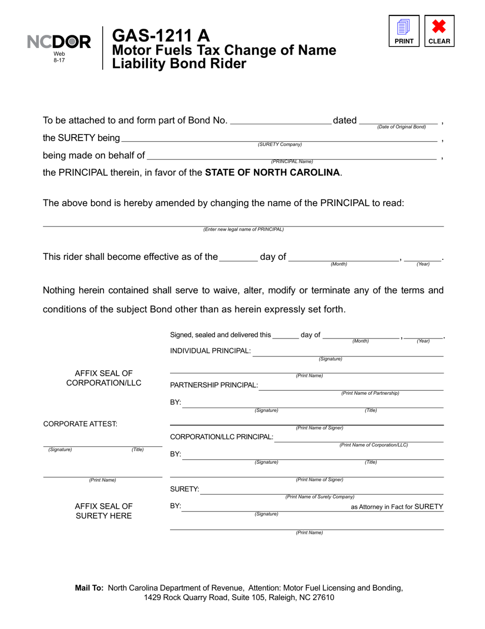 Form GAS-1211 A - Fill Out, Sign Online and Download Fillable PDF ...