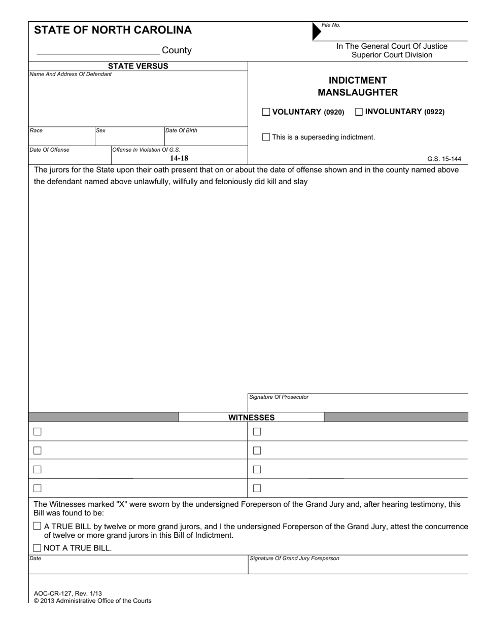Form AOC-CR-127 - Fill Out, Sign Online and Download Fillable PDF ...