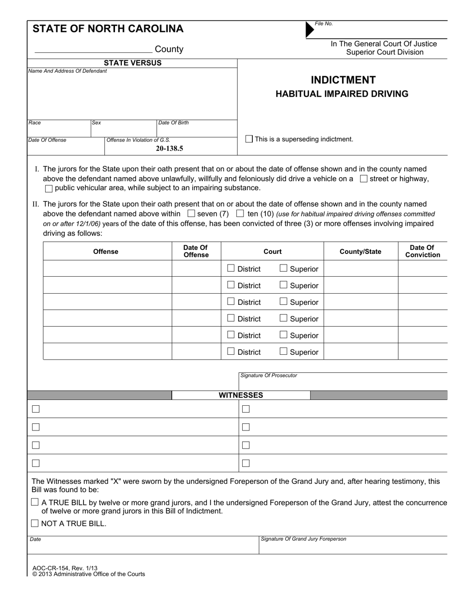 Form AOC-CR-154 - Fill Out, Sign Online and Download Fillable PDF ...