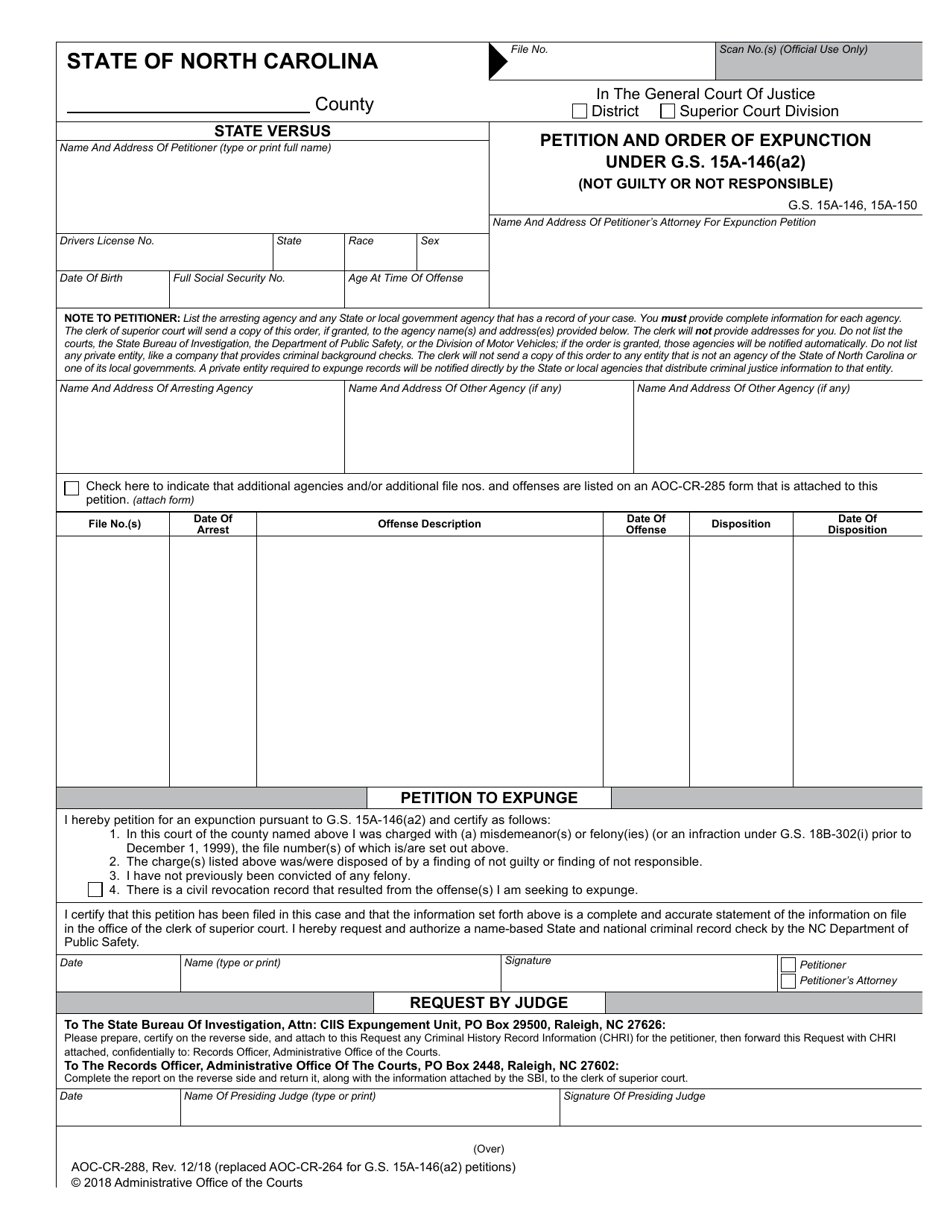 Form AOC-CR-288 - Fill Out, Sign Online and Download Fillable PDF ...