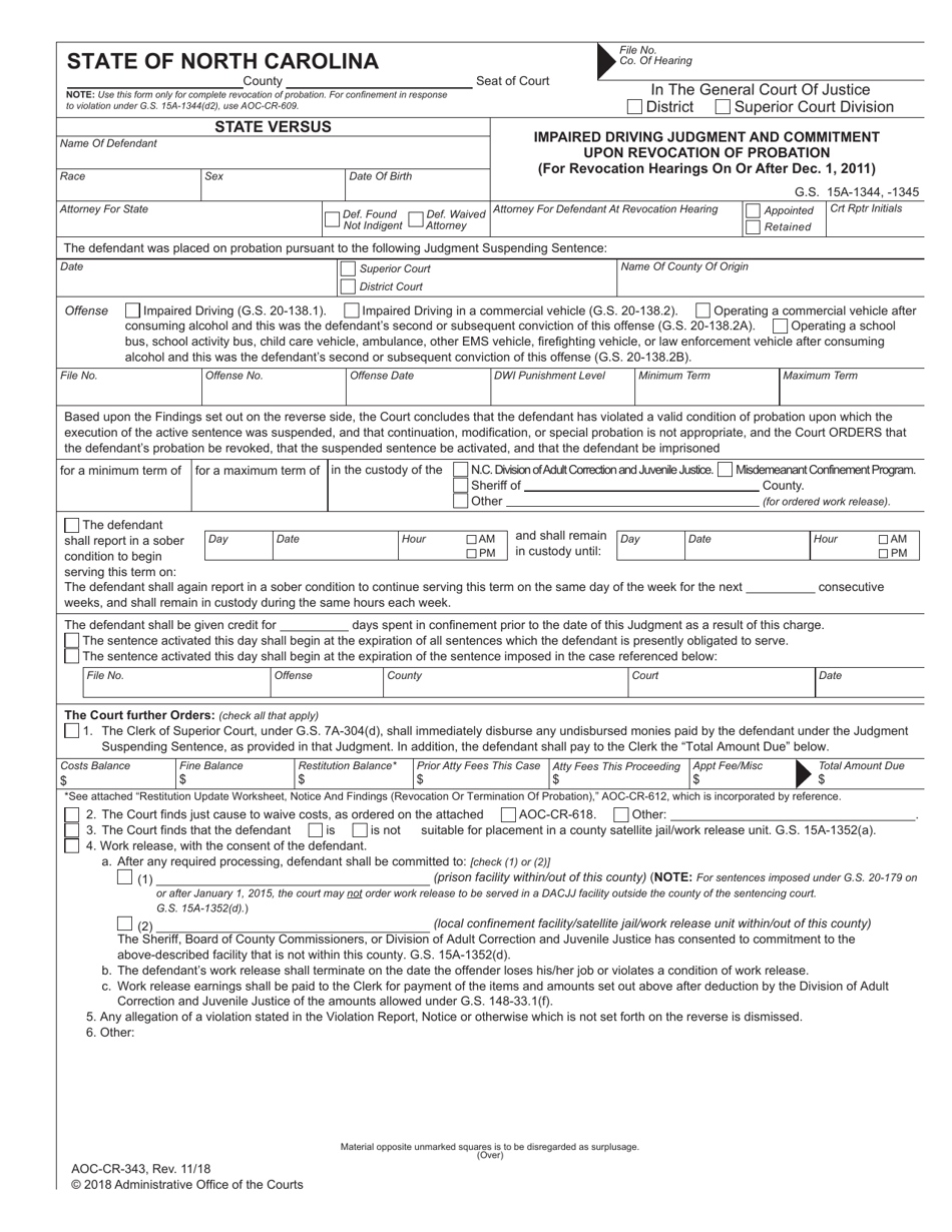 Form AOC-CR-343 - Fill Out, Sign Online and Download Fillable PDF ...