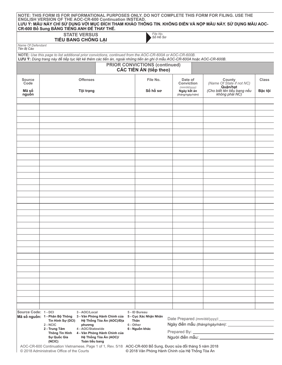 Form AOC-CR-600 - Fill Out, Sign Online and Download Printable PDF ...