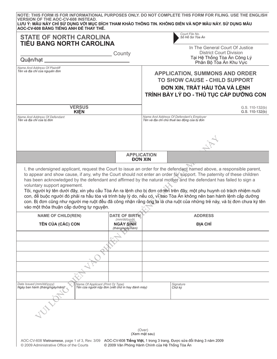 Form AOC-CV-608 VIETNAMESE - Fill Out, Sign Online and Download ...