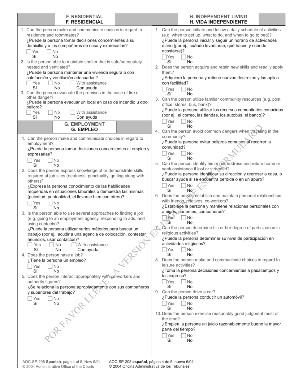 Form AOC-SP-208 - Fill Out, Sign Online and Download Printable PDF ... Form AOC-SP-208 - Fill Out, Sign Online and Download Printable PDF ...