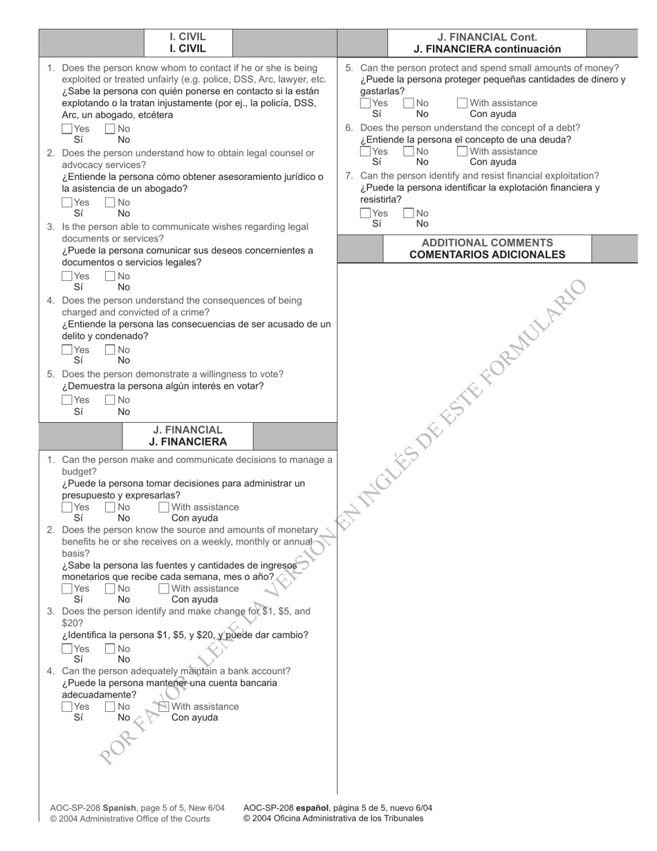 Form AOC-SP-208 - Fill Out, Sign Online and Download Printable PDF ... Form AOC-SP-208 - Fill Out, Sign Online and Download Printable PDF ...