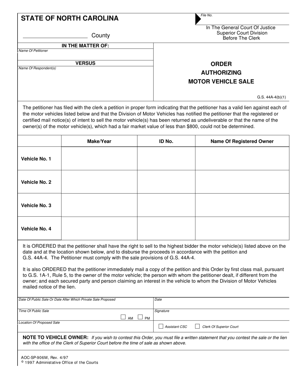 Form AOC-SP-906M - Fill Out, Sign Online and Download Fillable PDF ...