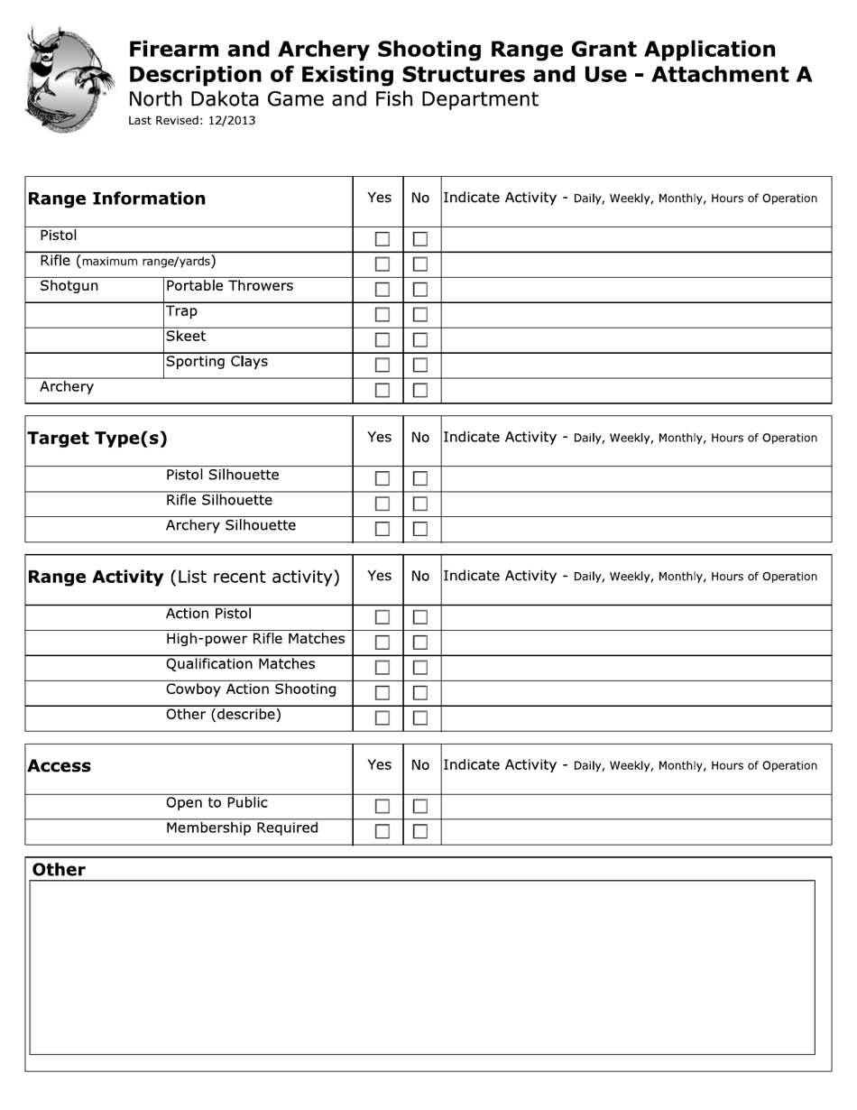 North Dakota Firearm and Archery Shooting Range Grant Application ...