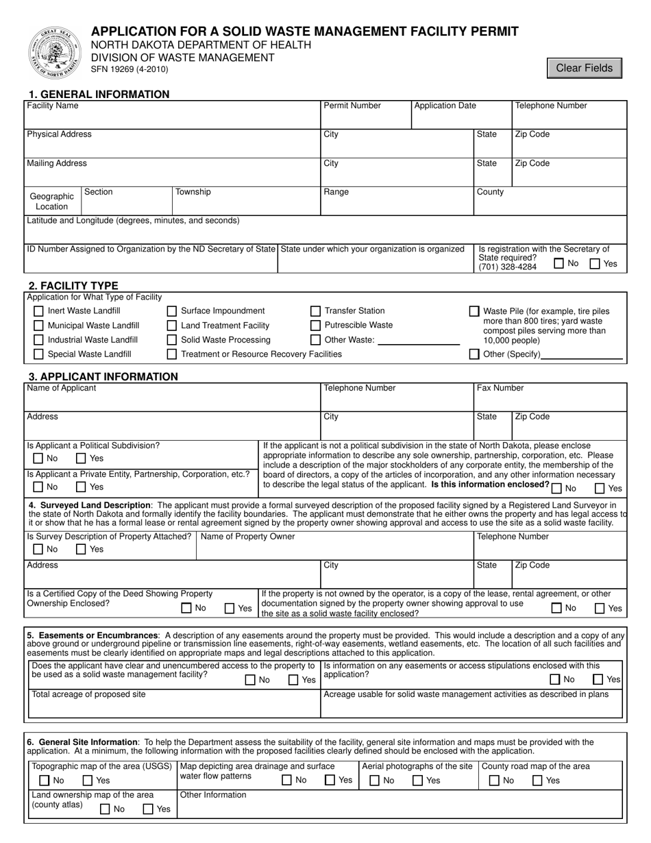 Form SFN19269 - Fill Out, Sign Online and Download Fillable PDF, North Dakota | Templateroller