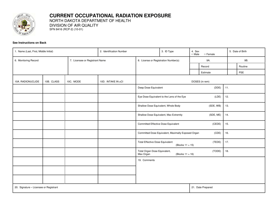Form SFN8416 - Fill Out, Sign Online and Download Printable PDF, North ...