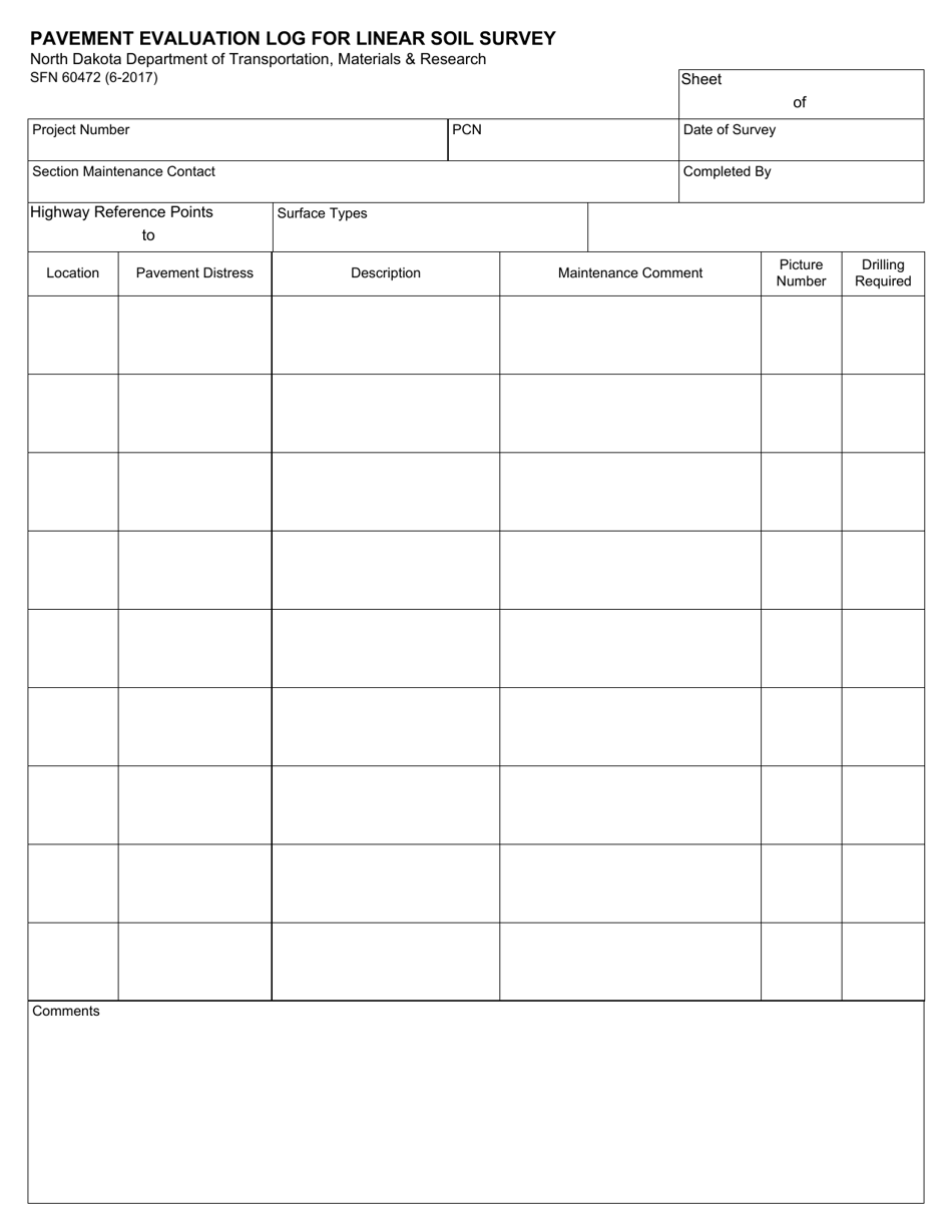 Form SFN60472 - Fill Out, Sign Online and Download Fillable PDF, North ...