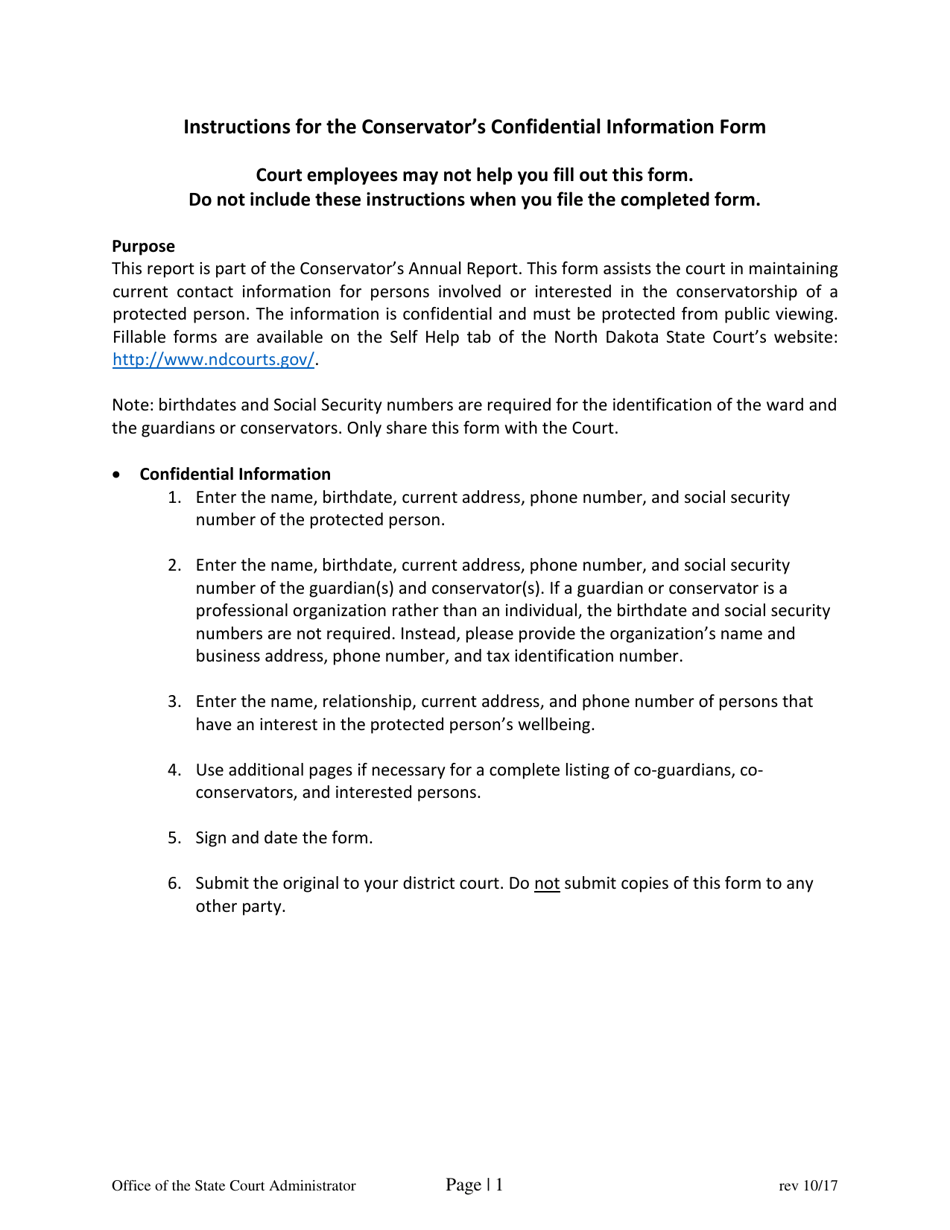 Download Instructions for Confidential Information Form PDF ...