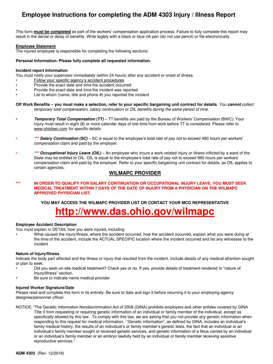 Form ADM4303 - Fill Out, Sign Online and Download Printable PDF, Ohio ...
