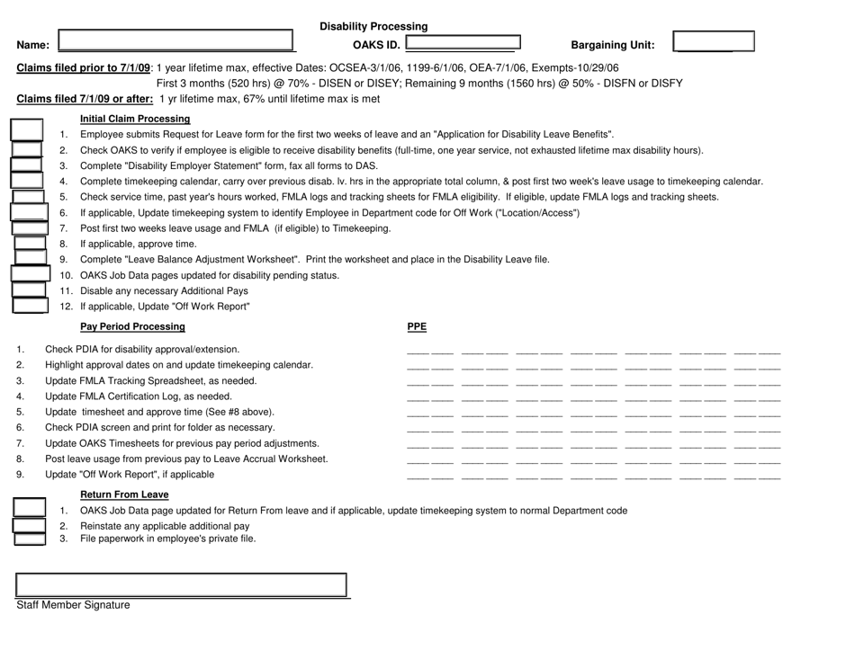 Ohio Disability Checklist - Fill Out, Sign Online and Download PDF ...