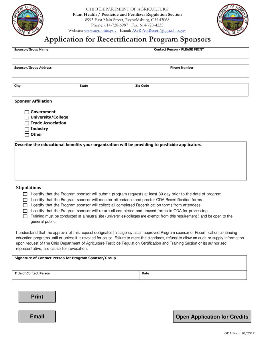 ODA Form 10 - Fill Out, Sign Online and Download Fillable PDF, Ohio ...