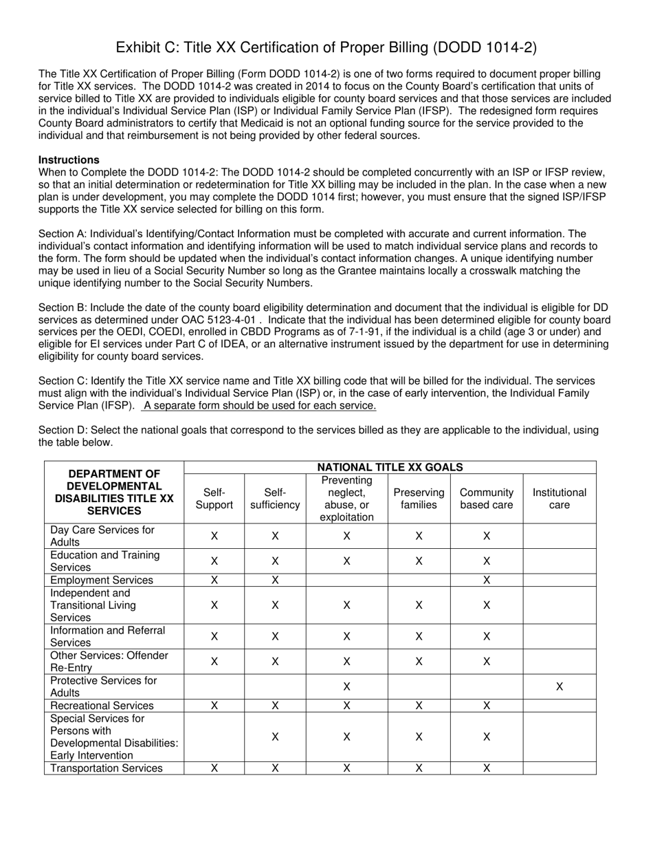 Form DODD1014-2 Exhibit C - Fill Out, Sign Online and Download Fillable ...