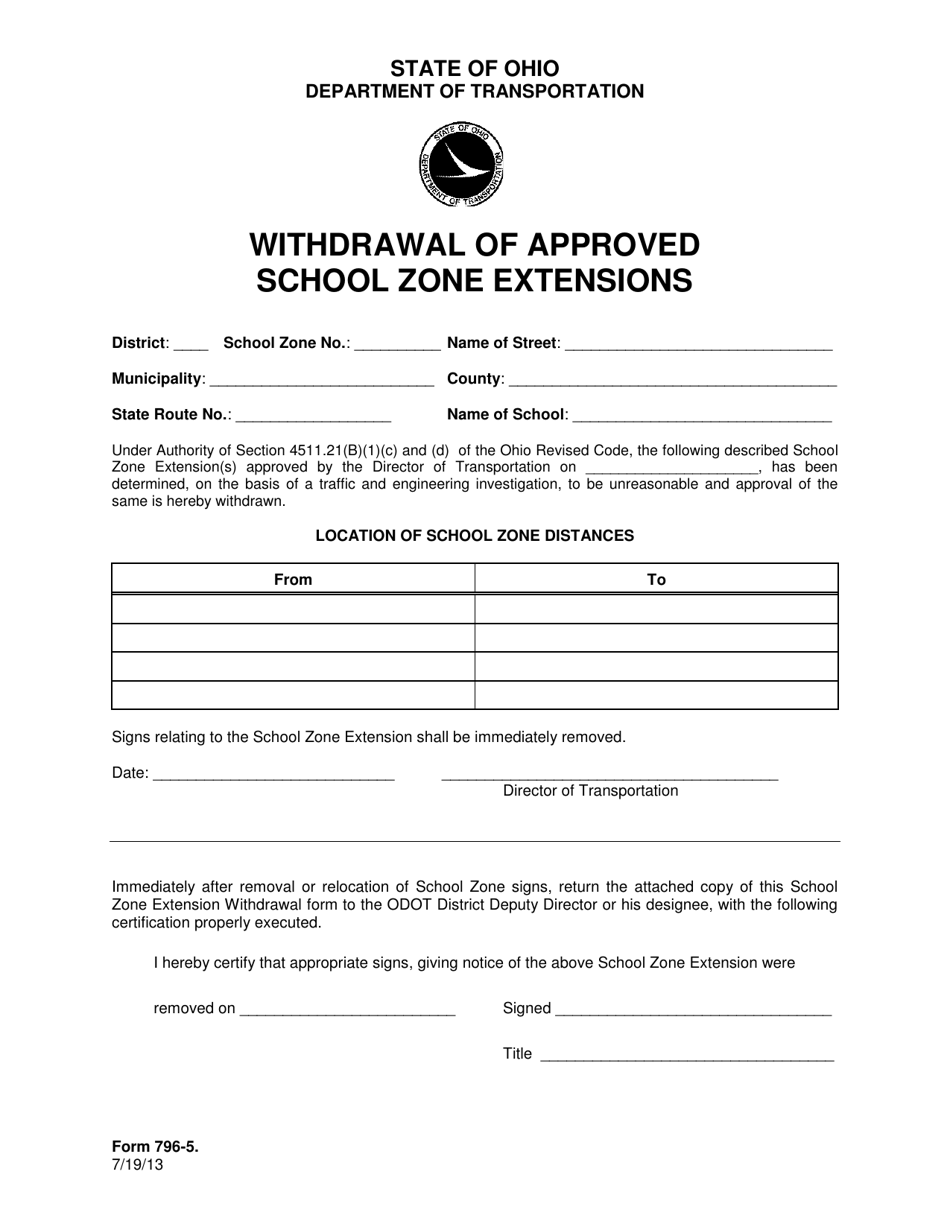 Form 796-5 - Fill Out, Sign Online and Download Fillable PDF, Ohio ...