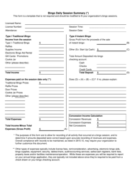 Ohio Bingo Daily Session Summary - Fill Out, Sign Online and Download ...