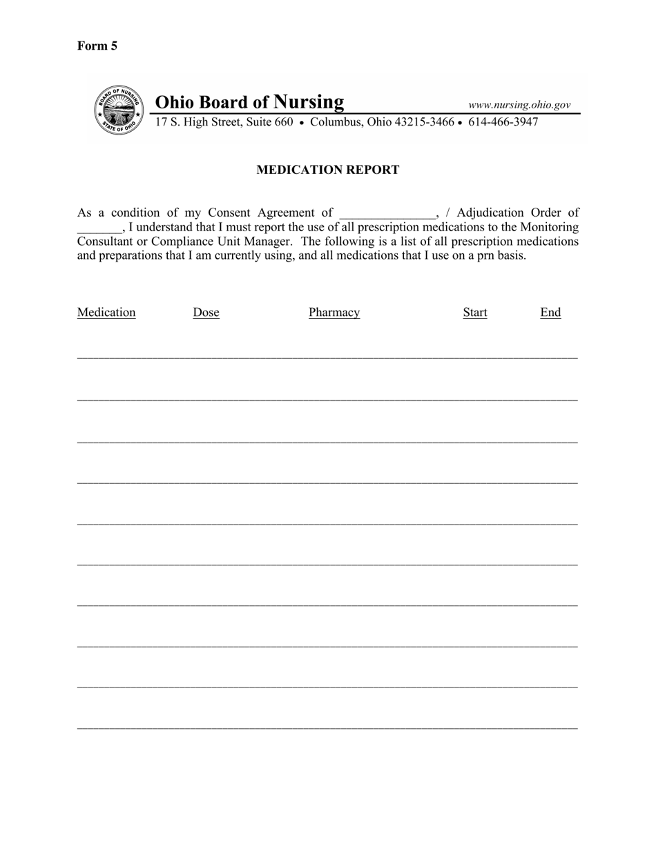 Form 5 - Fill Out, Sign Online and Download Printable PDF, Ohio ...