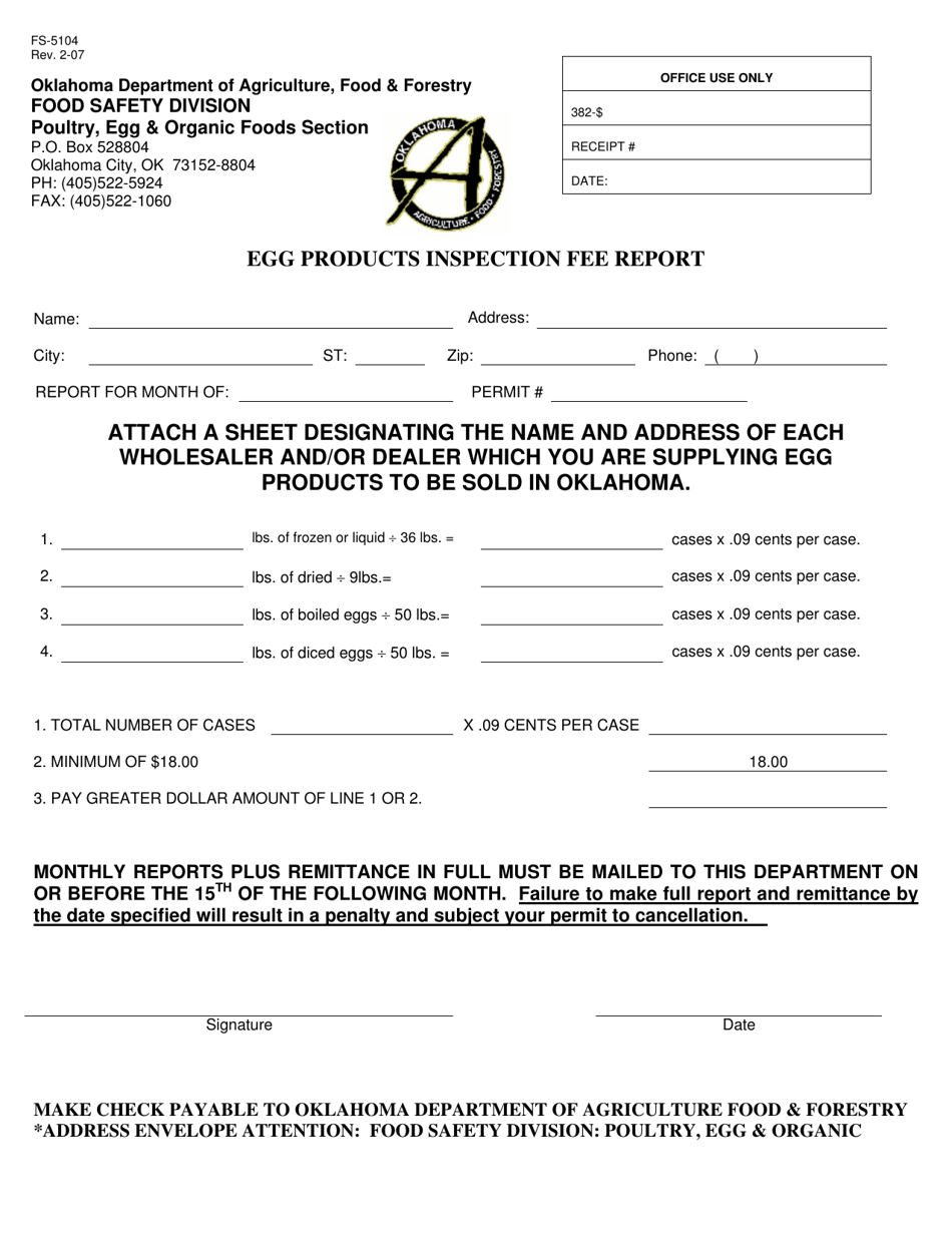Form FS-5104 - Fill Out, Sign Online and Download Printable PDF ...