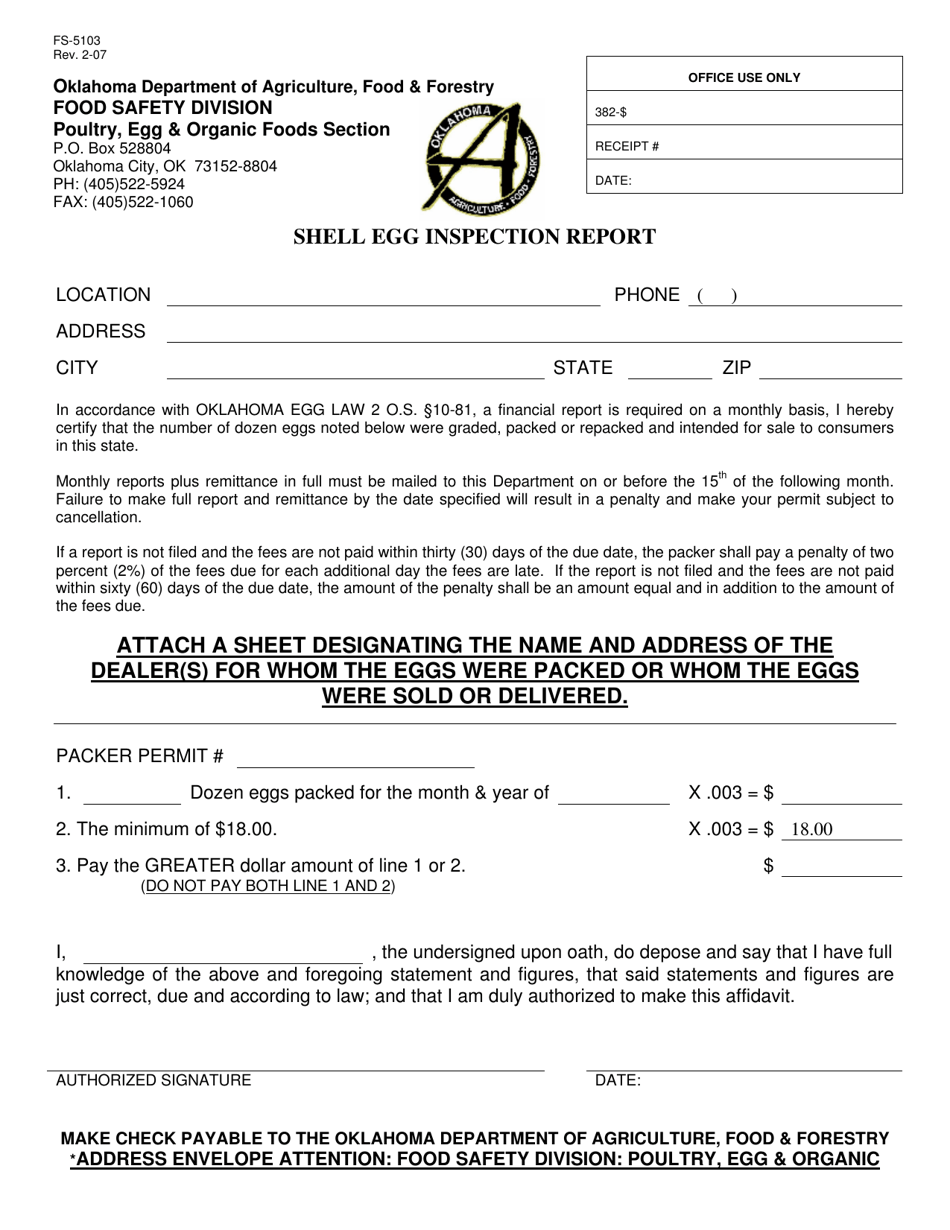 Form FS-5103 - Fill Out, Sign Online and Download Printable PDF ...