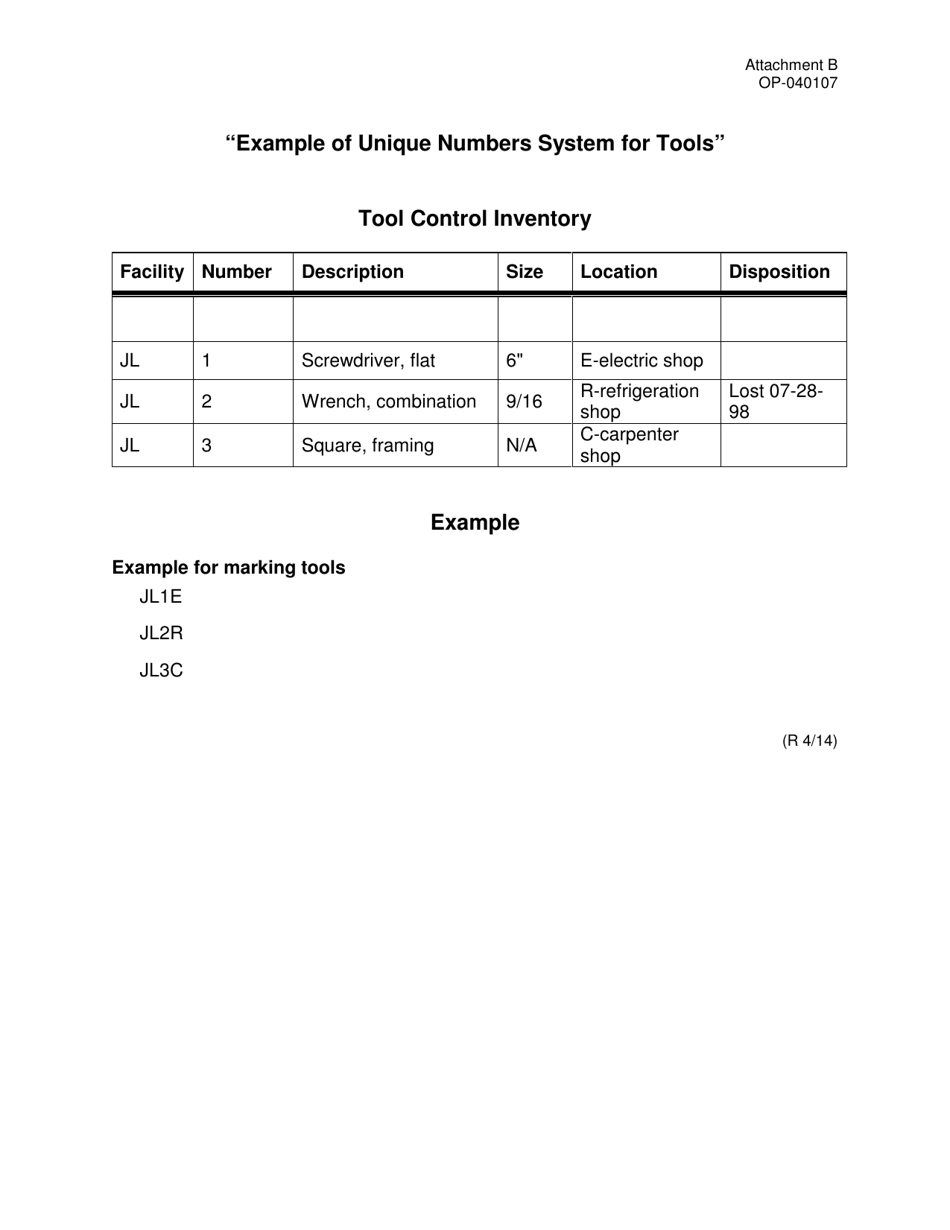 DOC Form OP-040107 Attachment B - Fill Out, Sign Online and Download ...