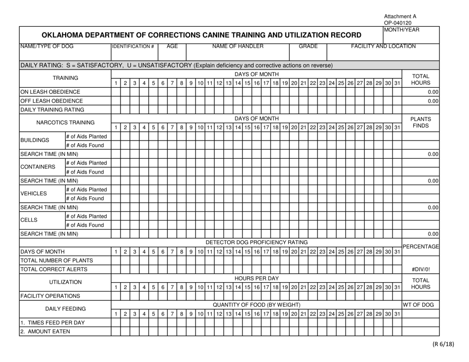 DOC Form OP-040120 Attachment A - Fill Out, Sign Online and Download ...