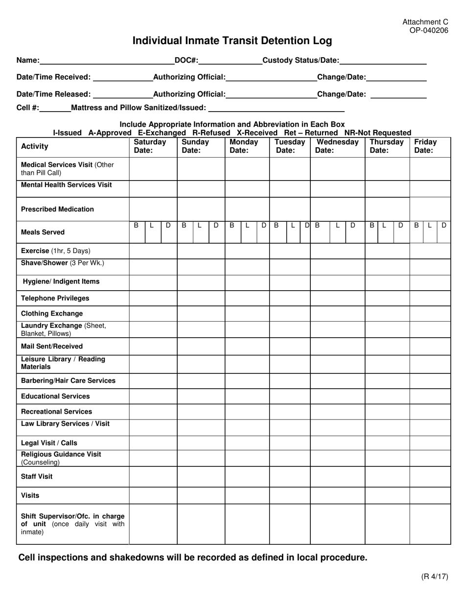 DOC Form OP-040206 Attachment C - Fill Out, Sign Online and Download ...