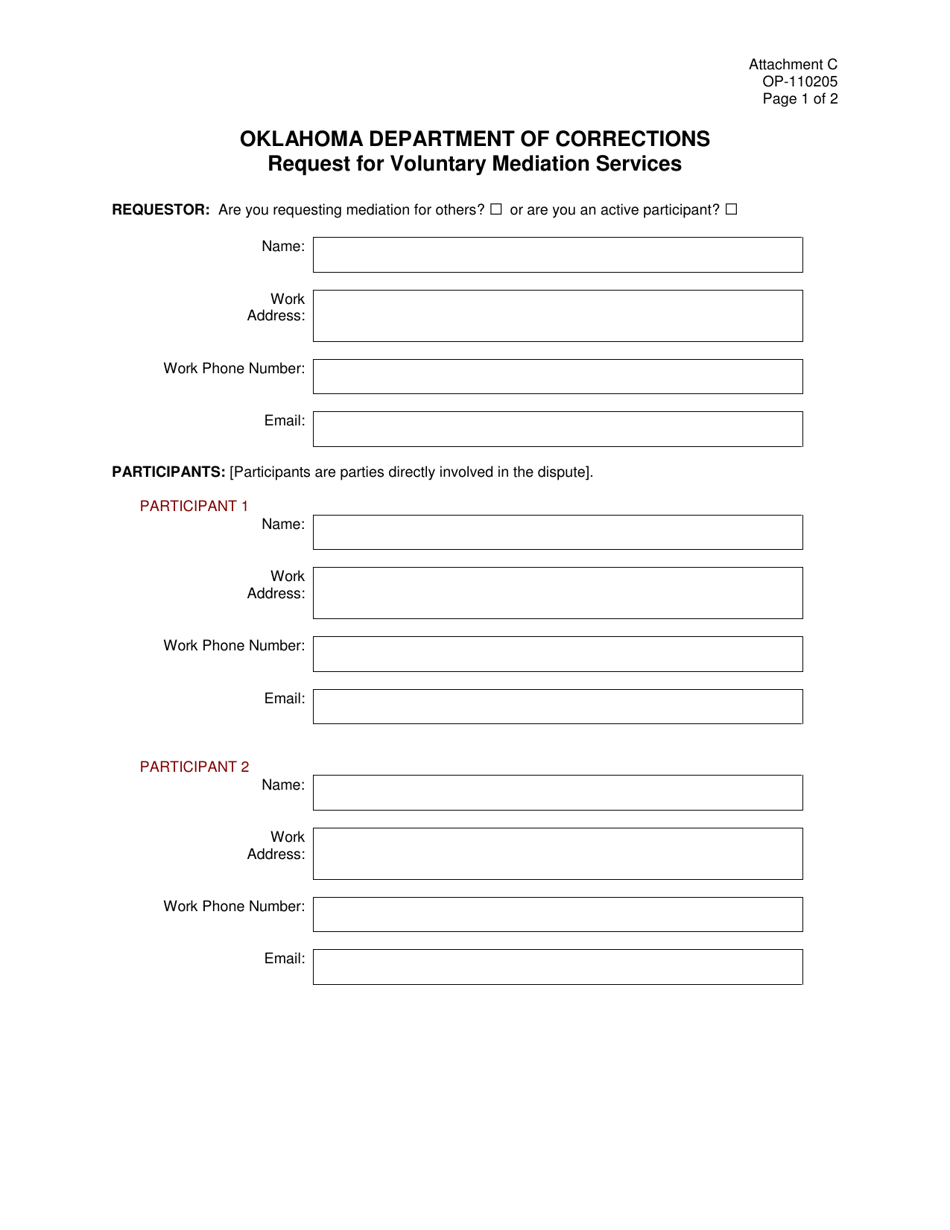 DOC Form OP-110205 Attachment C - Fill Out, Sign Online and Download Printable PDF, Oklahoma ...