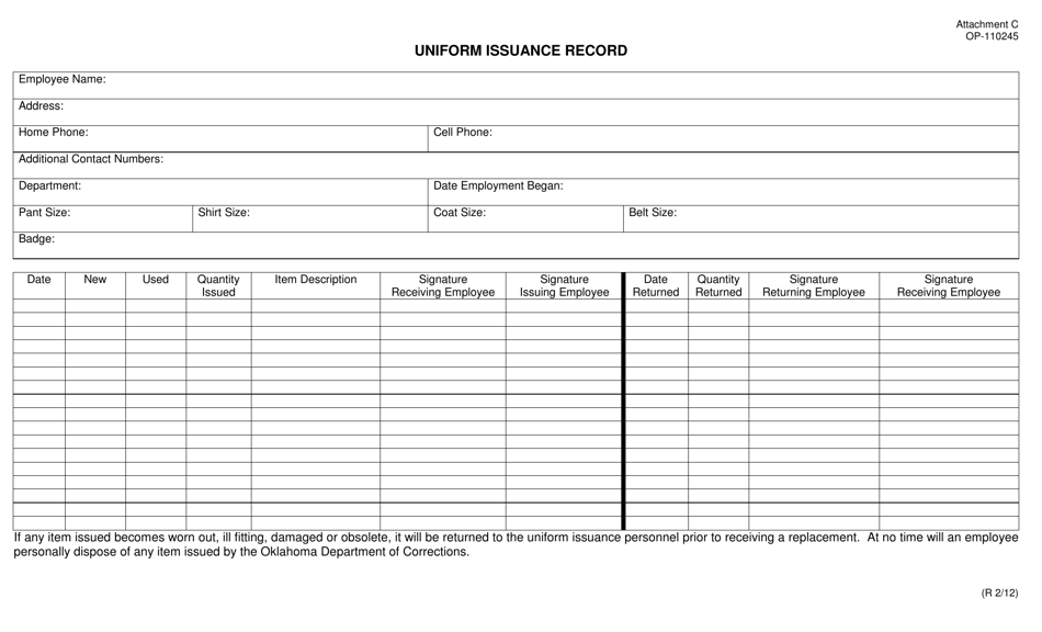 DOC Form OP-110245 Attachment C - Fill Out, Sign Online and Download ...