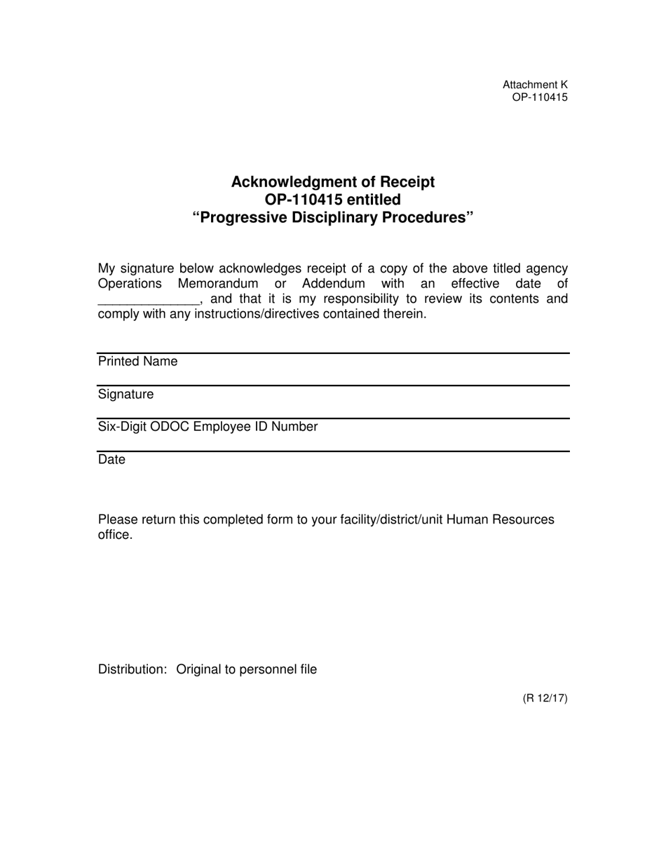 Form OP-110415 Attachment K Download Printable PDF or Fill Online ...