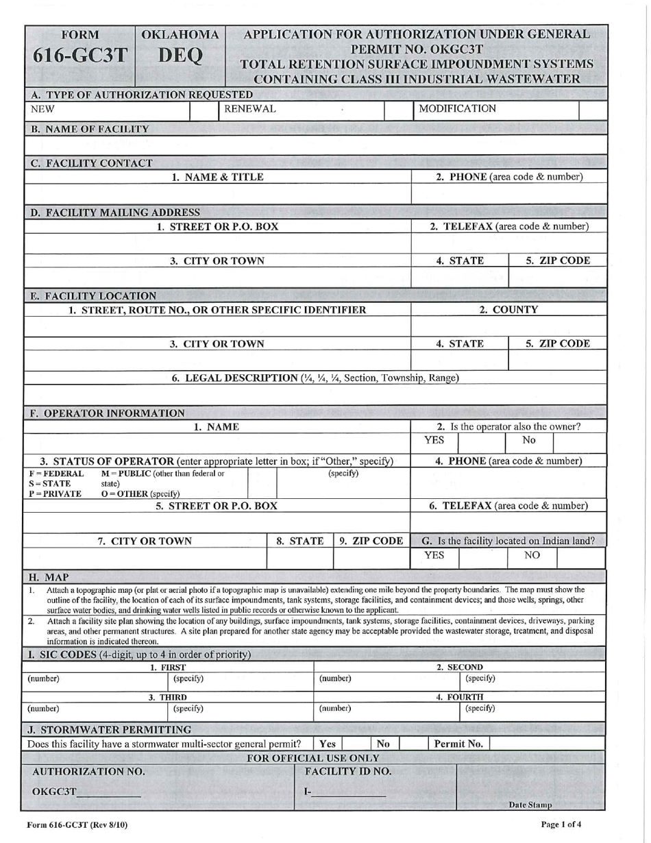 DEQ Form 616-GC3T - Fill Out, Sign Online and Download Printable PDF ...