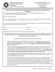 Form 1 Download Fillable PDF or Fill Online Affidavit of Lawful ...