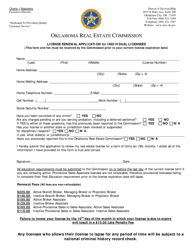 Oklahoma License Renewal Application for Individual Licensees Download ...