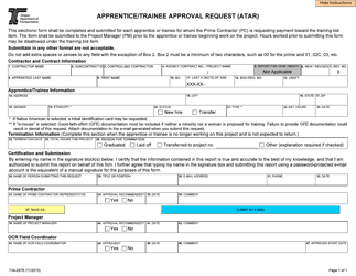 DOT Form 272-050 Download Fillable PDF or Fill Online Apprentice/Trainee Approval Request ...