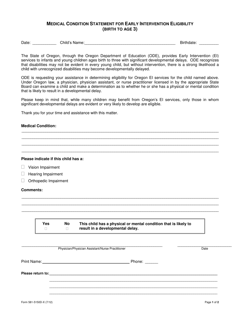 Form 581-5150D-X - Fill Out, Sign Online and Download Printable PDF ...