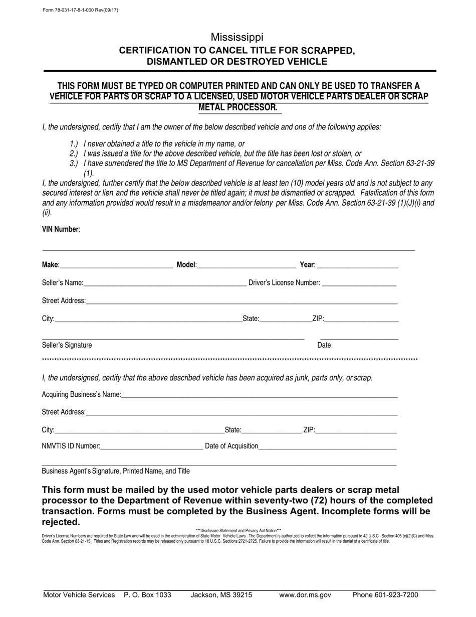 Form 78-031-17-8-1-000 - Fill Out, Sign Online and Download Fillable ...