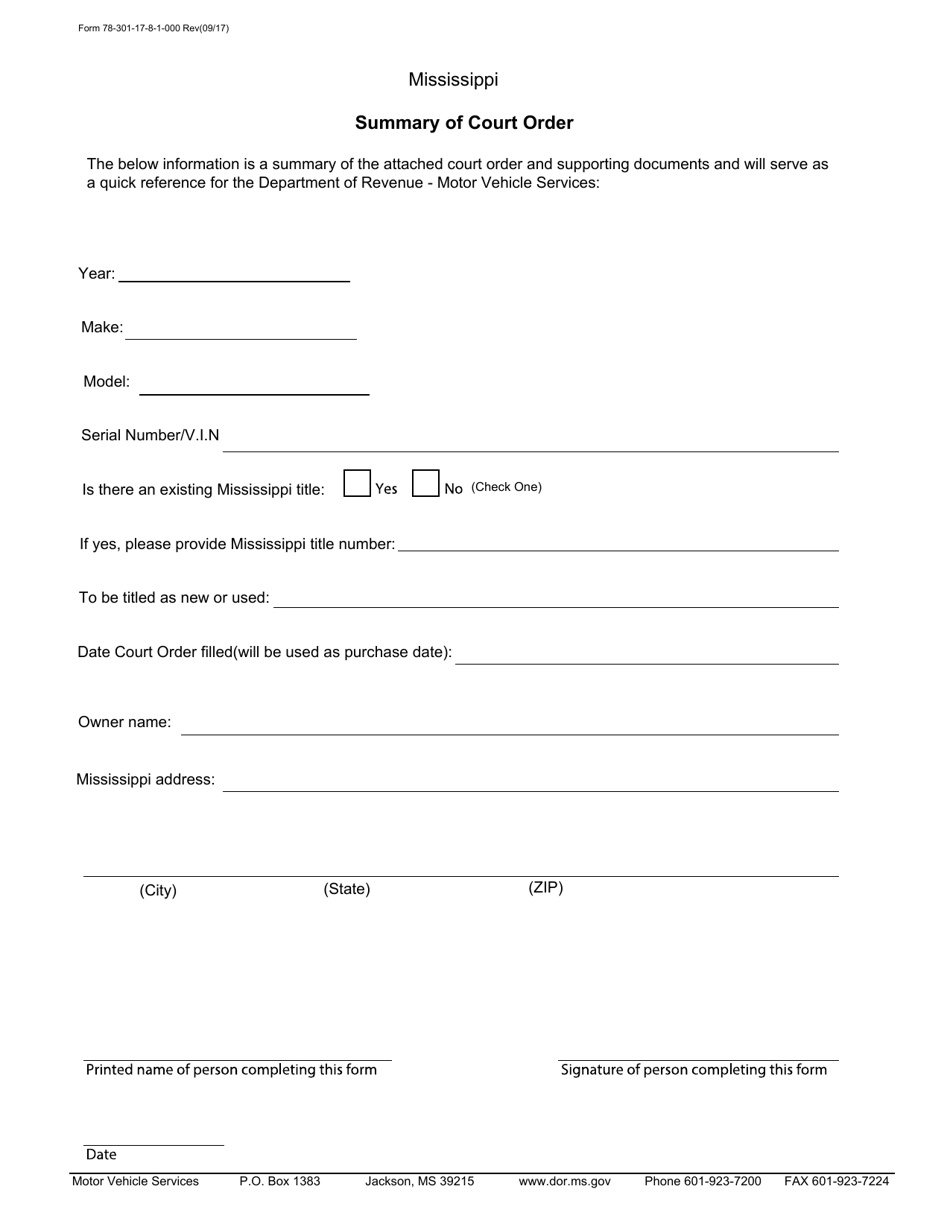 Form 78-301-17-8-1-000 - Fill Out, Sign Online and Download Fillable ...
