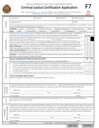 Form F7 - Fill Out, Sign Online and Download Fillable PDF, Oregon ...