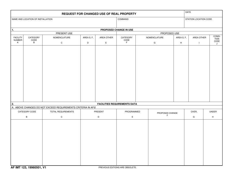AF IMT Form 123 - Fill Out, Sign Online and Download Fillable PDF ...