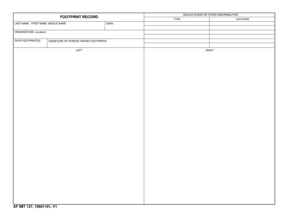 AF IMT Form 137 - Fill Out, Sign Online and Download Fillable PDF ...