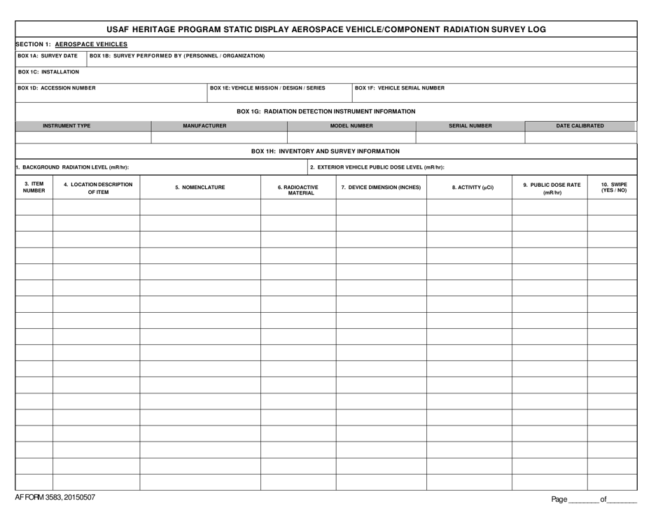 AF Form 3583 - Fill Out, Sign Online and Download Fillable PDF ...
