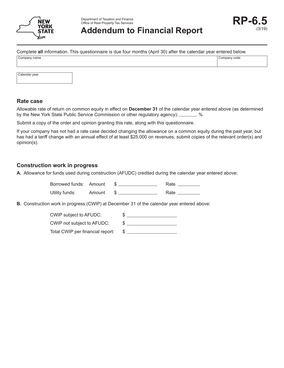 Form RP-6.5 - Fill Out, Sign Online and Download Fillable PDF, New York ...